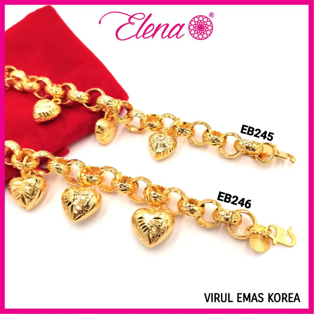 Elena Emas Korea Bracelet - Gelang Tangan Dewasa ( EB245 )( EB246 ) | Shopee Malaysia
