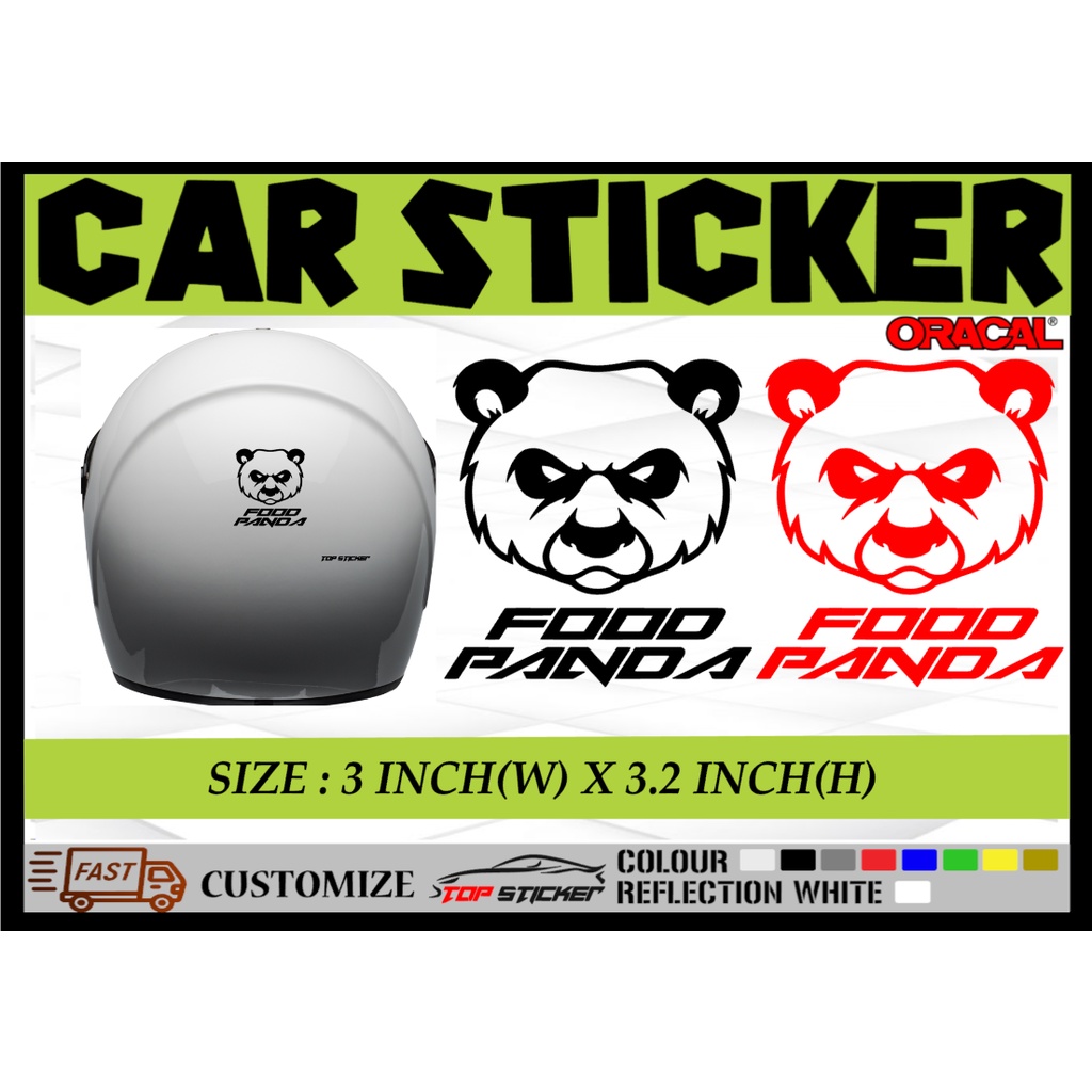 FOODPANDA ANGRY STICKER AKSESORI STICKERS MOTOR HELMET PANDA STICKER ...