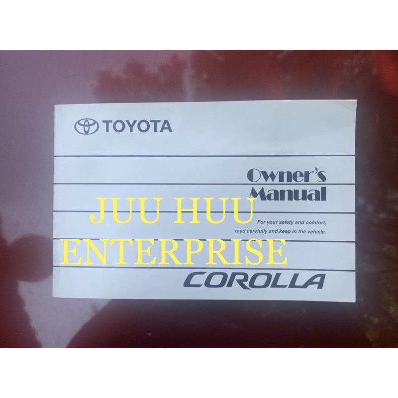 Used Toyota Corolla Altis Owner Manual Book For Model 2001-2007 ...