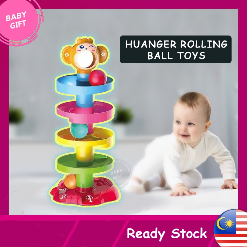 5 Layer Fun Rolling Sliding Ball Kids Stacking Tower Gliding Ball Baby ...