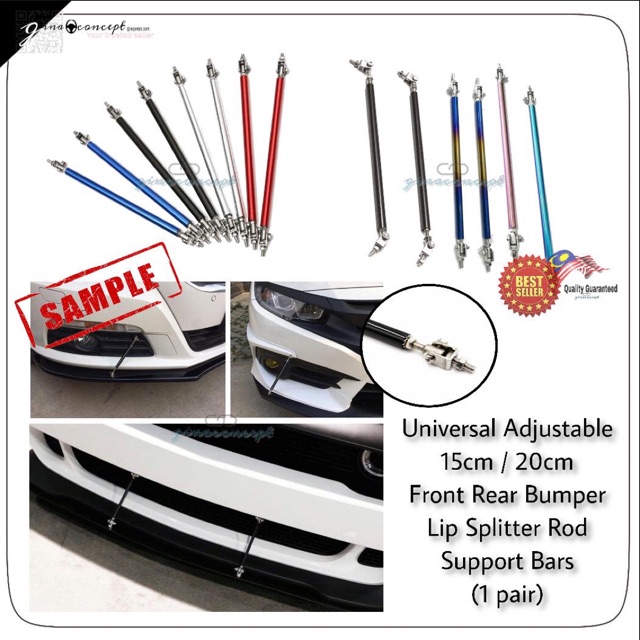 Adjustable Front Bumper Lip Splitter Strut Rod Tie Support Bar Splitter ...