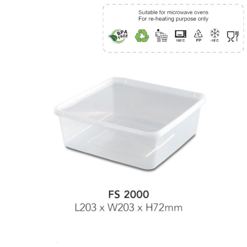 BEKAS PLASTIK/BEKAS TAPAU/Felton Disposable Microwave Square Food ...