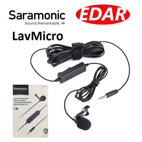 Saramonic LavMicro Broadcast-Quality Lavalier Omnidirectional Microphone with 3.5mm TRS/TRRS ...