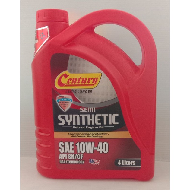 Century Semi Synthetic Engine Oil SAE 10W-40 *ADVANCE ANTI-FRICTION ...