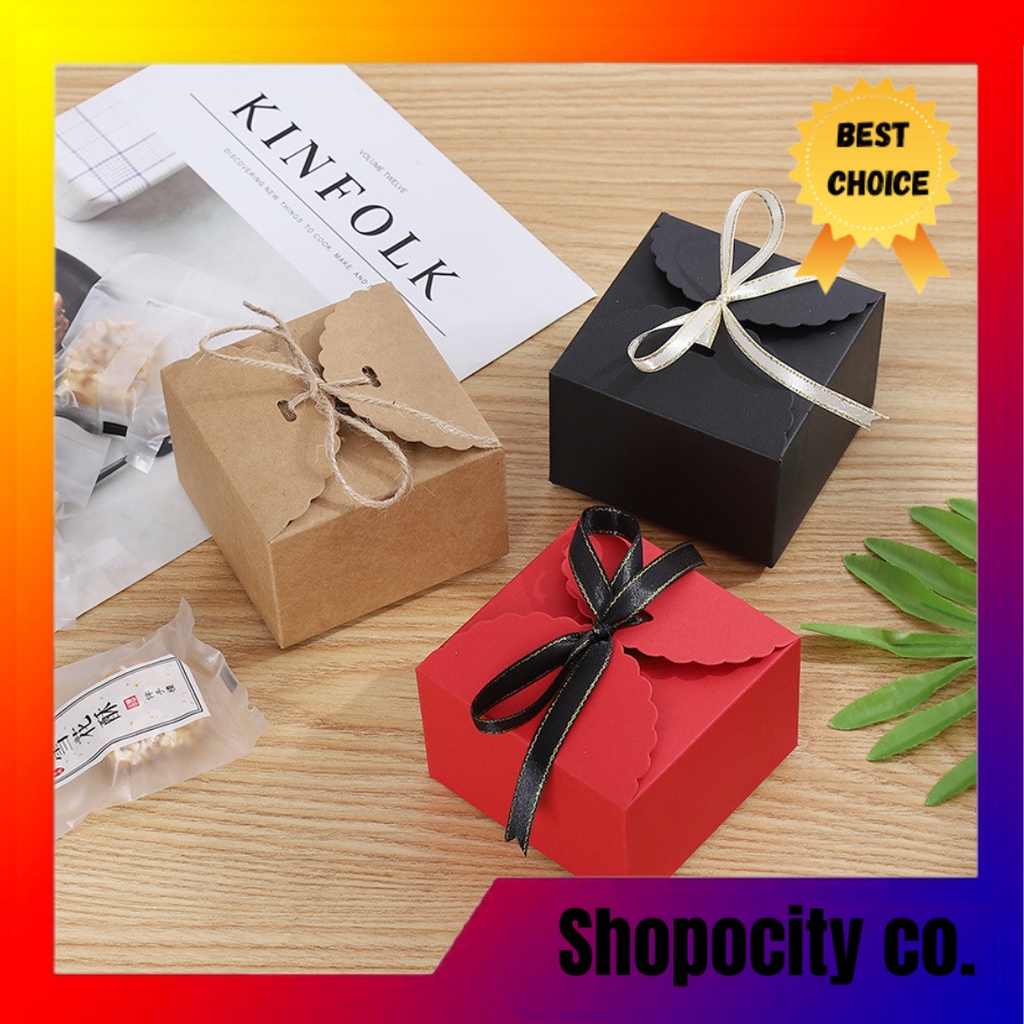 Korean Design Style Bakery Boxes Kraft Pastry Box Baking Packaging ...