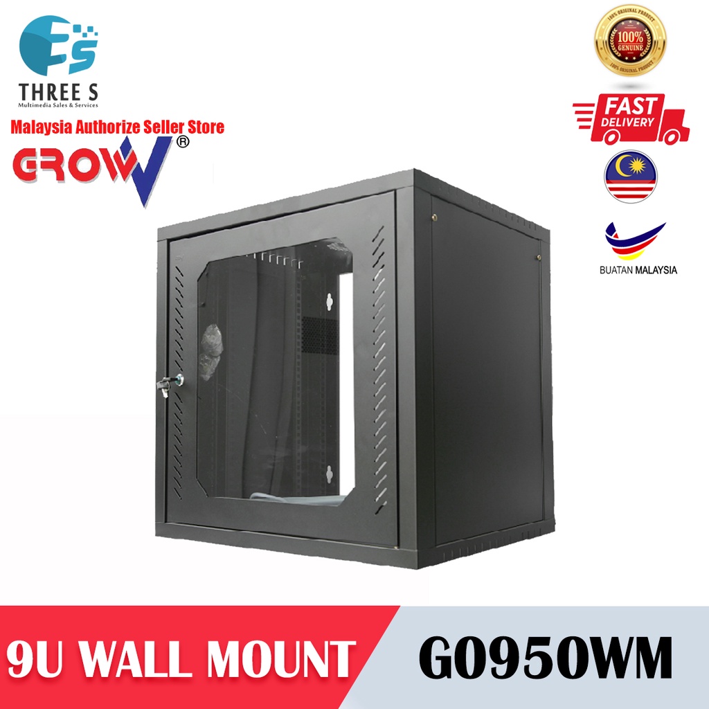 GrowV 9U Server Wall Mount Rack 477 X 610 X 510 mm (P/G0950WM) | Shopee ...