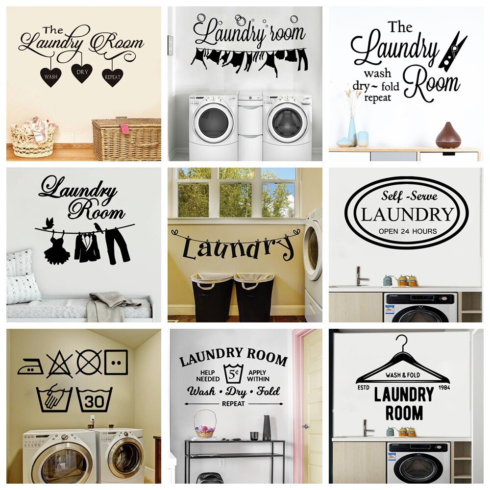Laundry Room Wall Sticker Quotes And Signs Decor For Laundry Room ...