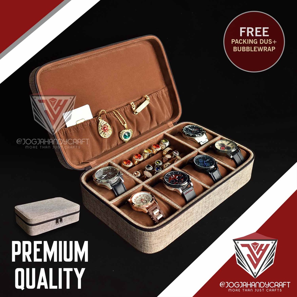 6 Slots+Ring Holder PREMIUM Travel Watch Box Jumbo/Watch Case/Watch ...