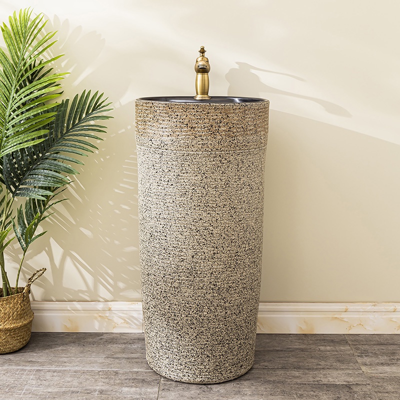 【YS】Ceramic Integrated Column Wash Basin Home Bathroom Washbasin ...
