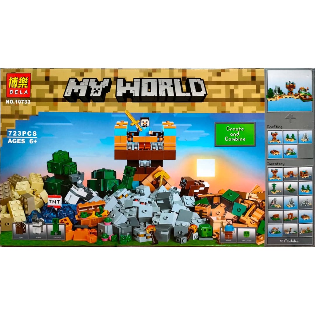 (SAMPLE SET) MINECRAFT THE CRAFTING BOX 21135 LEGO COMPATIBLE BUILDING ...