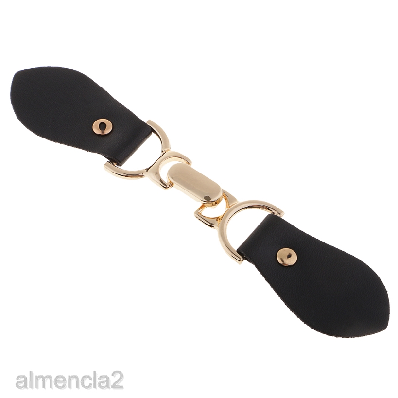 [AlmenclafdMY] 1 Pair PU Leather Toggle Buttons with Gold Metal Hooks ...
