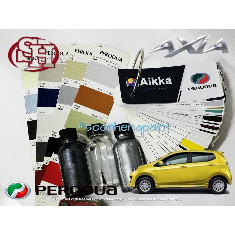 PERODUA Axia DIY Touch Up Paint SET 30ml (clear coat & paint) | Shopee ...