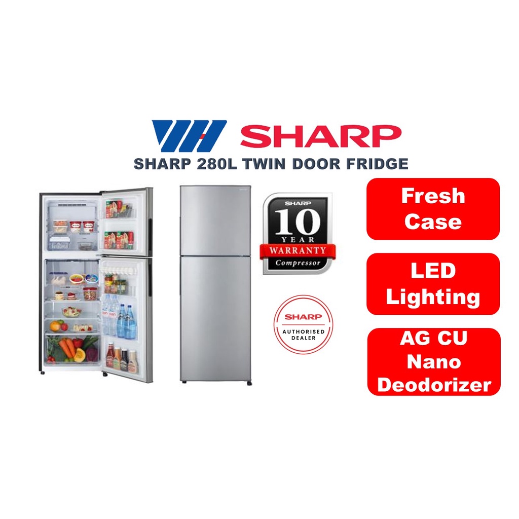 Sharp Twin Door Fridge 280 Liter | Shopee Malaysia