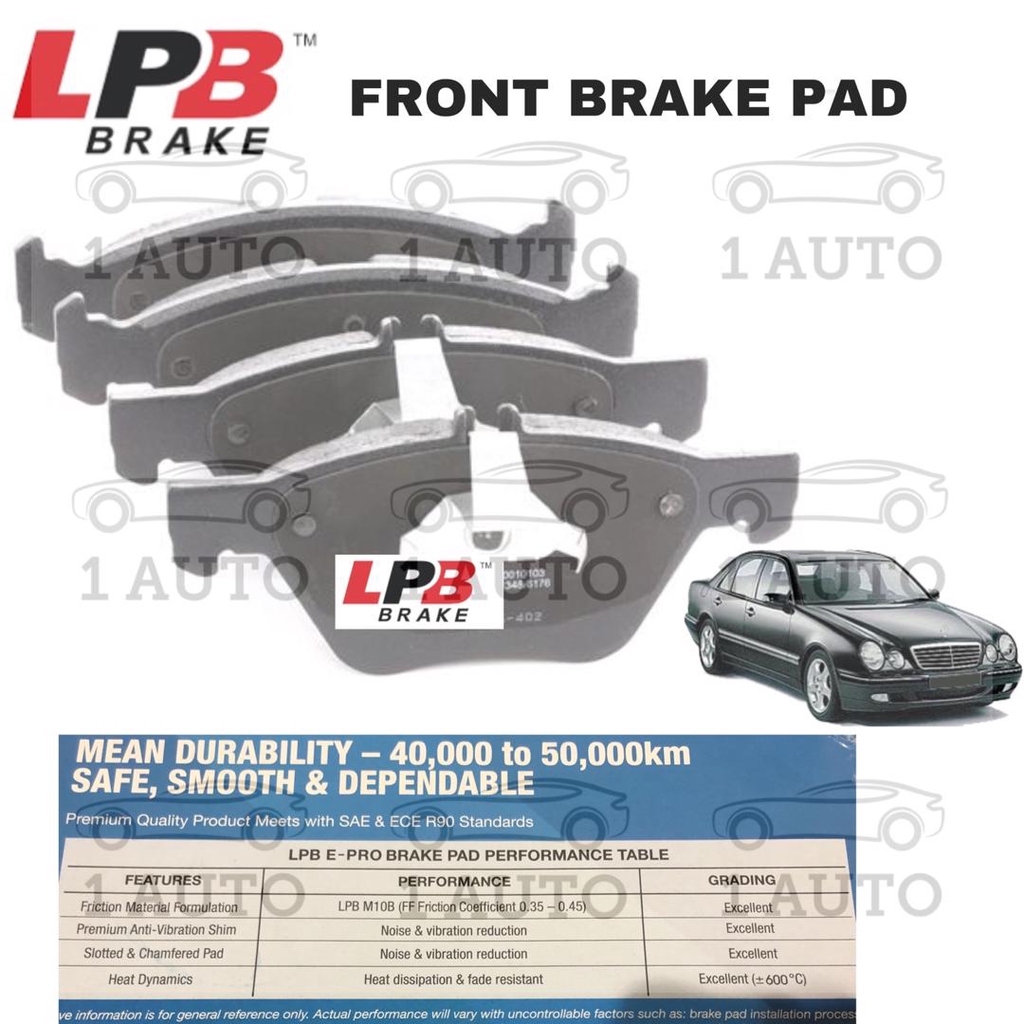 LPB E-PRO SEMI METALLIC FRONT BRAKE PAD MERCEDES W210 E280 V6 E270 CDI ...