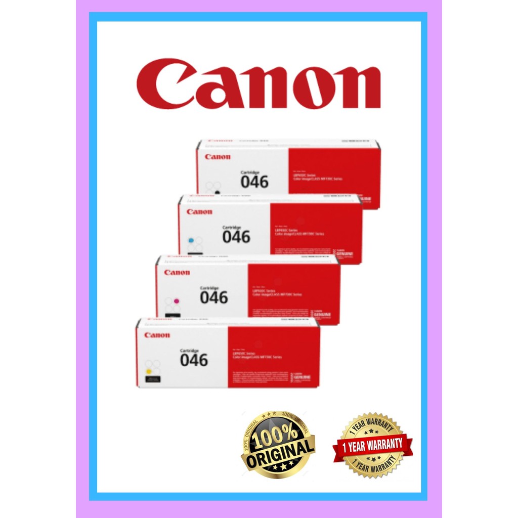 CANON CARTRIDGE 046 ORIGINAL LASER TONER - CART 046 (B,C,M,Y) | Shopee ...