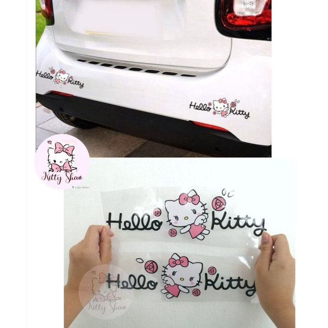 2pcs/set 28cmx9cm Hello Kitty Car Sticker Rear Wheel Body Decals Vinyl ...
