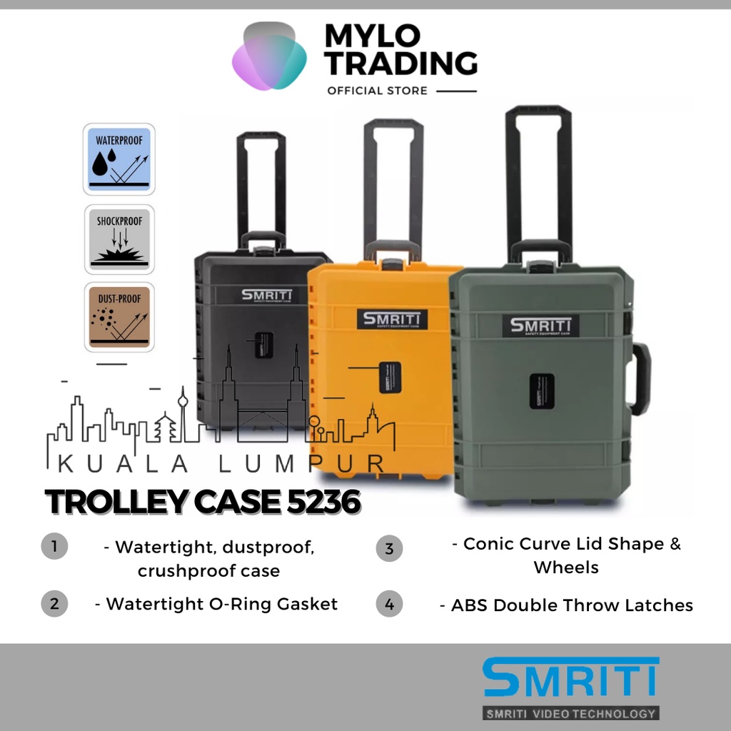 SMRITI 5129 & 5236 Trolley Case Boarding Safety Box Camera Moisture ...