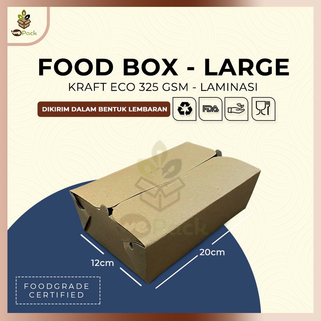Pail Food Box Brown Kraft Paper Food Box Paper Rice Box Large | Shopee ...