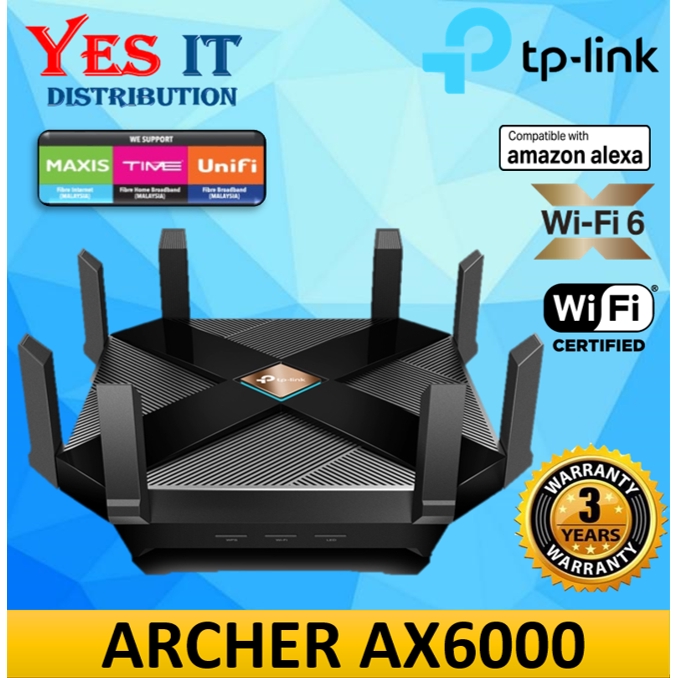 TP-LINK ARCHER AX6000 AX6000 DUAL BAND WI-FI 6 ROUTER WITH 8 GIGABIT ...