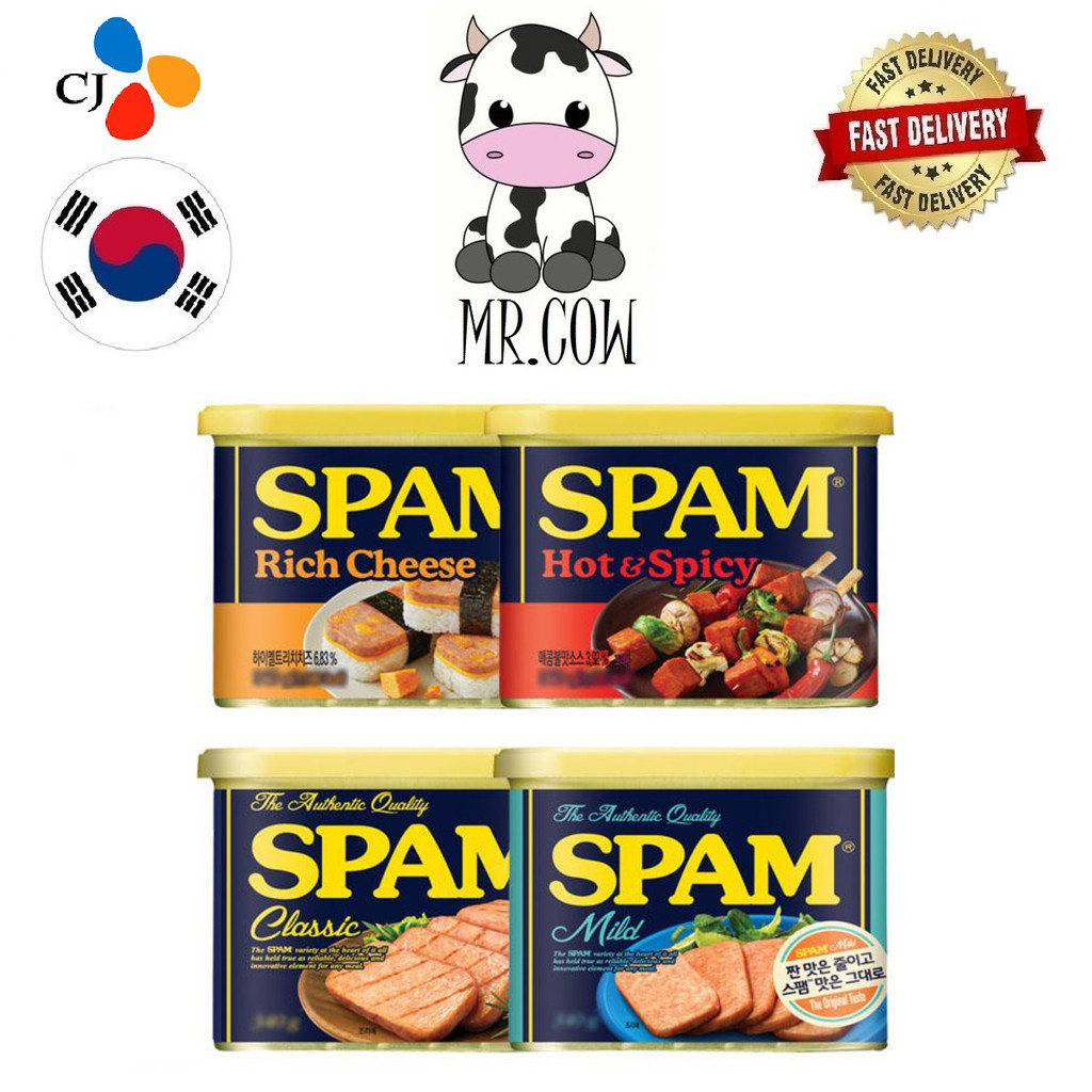 Korea CJ Pork Spam 300g rich cheese hot & spicy classic | Shopee Malaysia