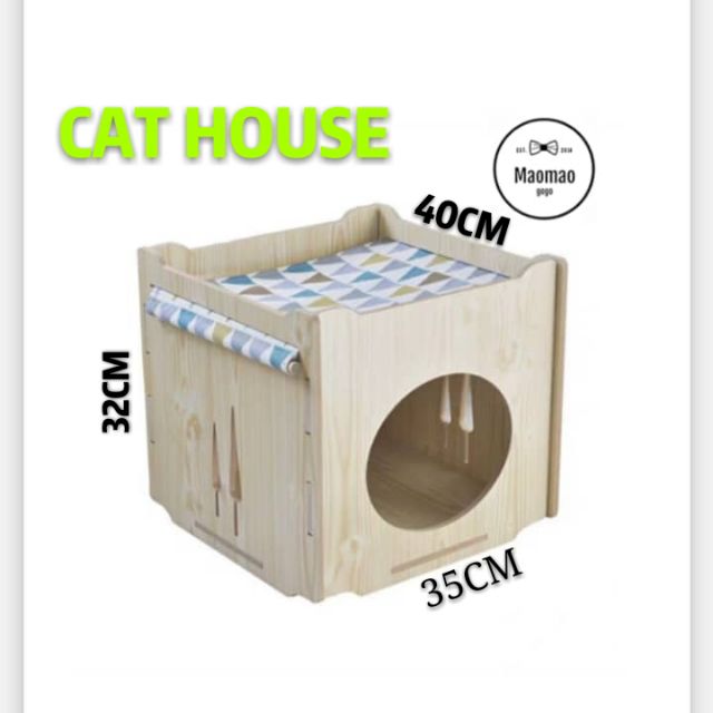 WOODEN CAT HOUSE 40*35*32 | Shopee Malaysia