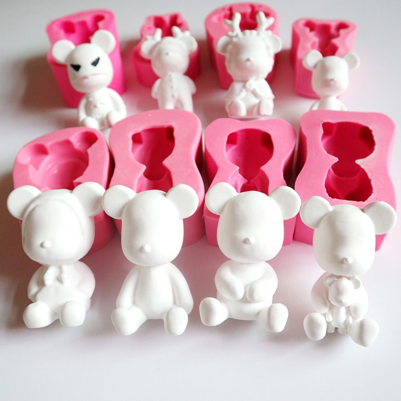 3D Bear Silicone mold Gloomy Bear Plaster mould Chocolate Mould Tray ...
