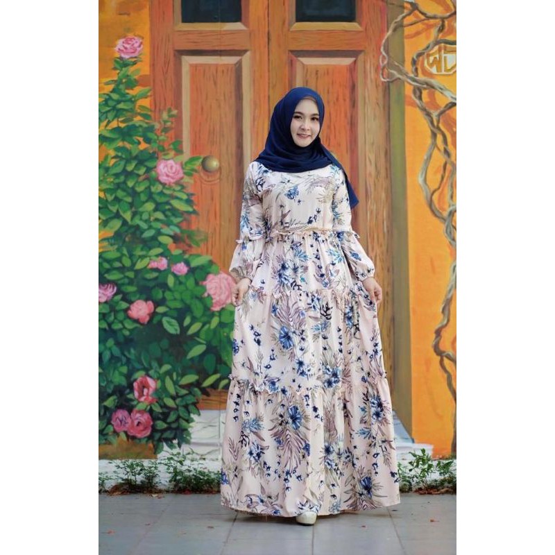 Casual Mini Jubah Dress Beropol Bercorak Floral Ready Stock Terhad ...