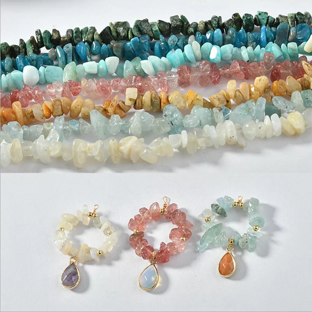 3-8mm Natural Stone Beads Agates Turquolse Irregular Gravel Freeform ...