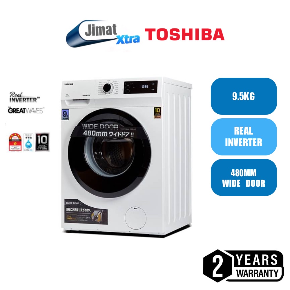 Toshiba 9.5KG Inverter Front Load Washer TW-BK105S2M | Shopee Malaysia