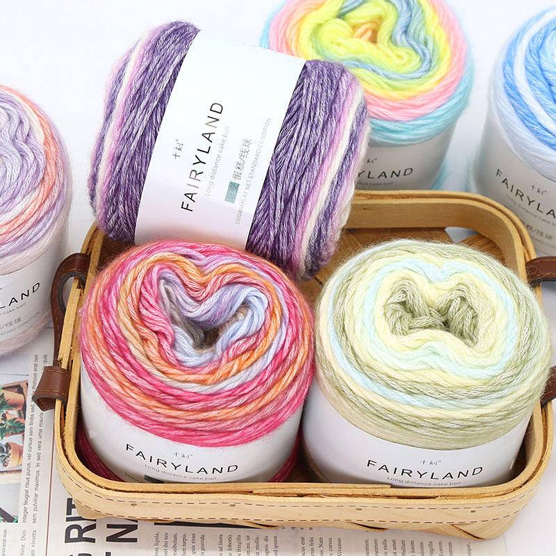 Mix Color Long Distance Cake Ball Fairy Land 100g Soft Cotton Yarn ...