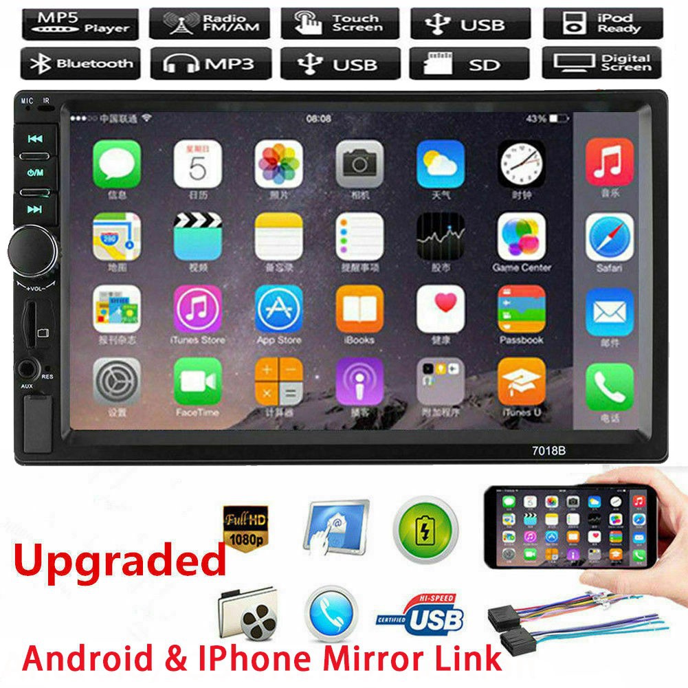 7" Double 2 DIN Car MP5 Player FM Stereo Radio Kereta Bluetooth MP5 ...