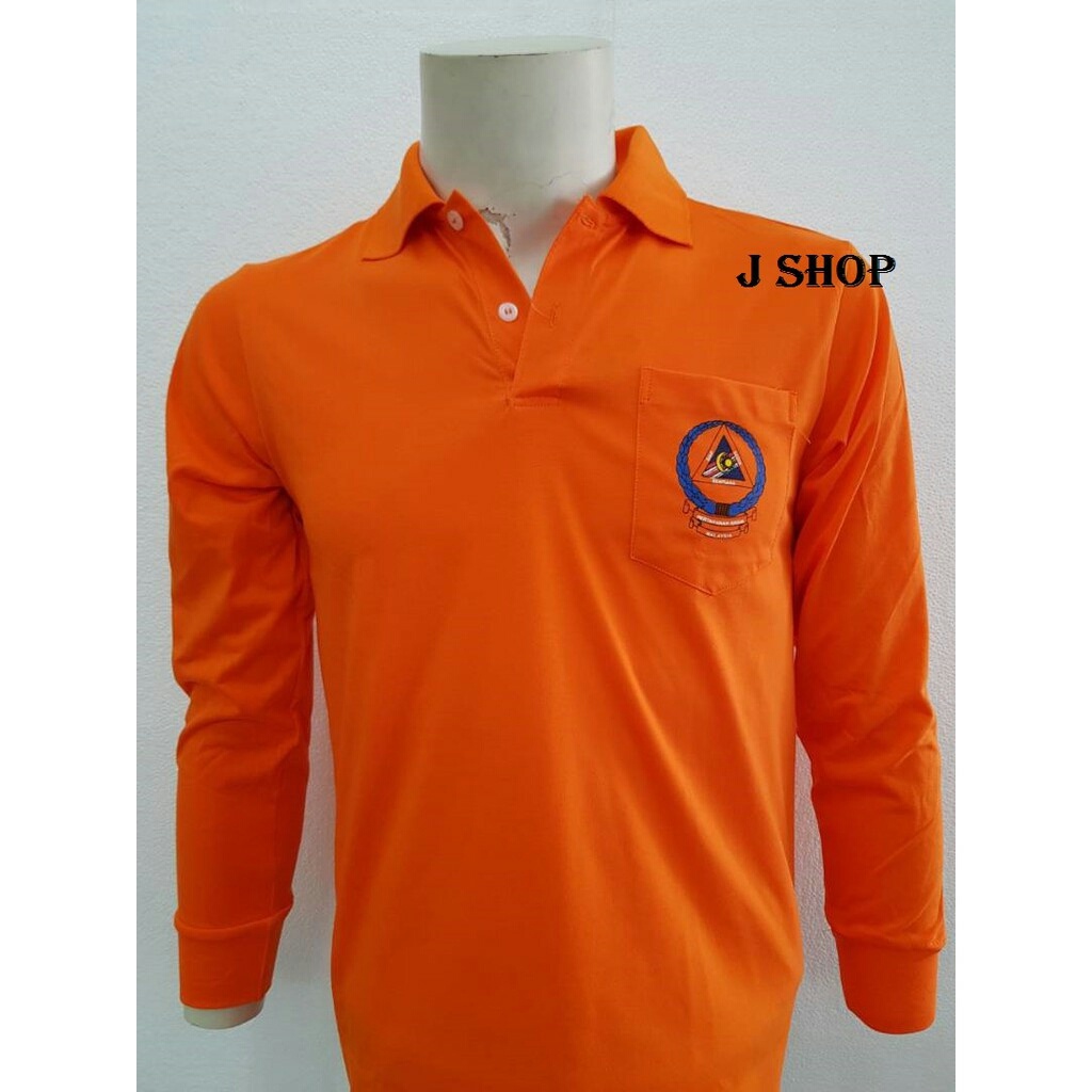 Baju T-shirt KPA Berkolar Kadet Kaspa Warna Oren Sekolah Kokurikulum ...