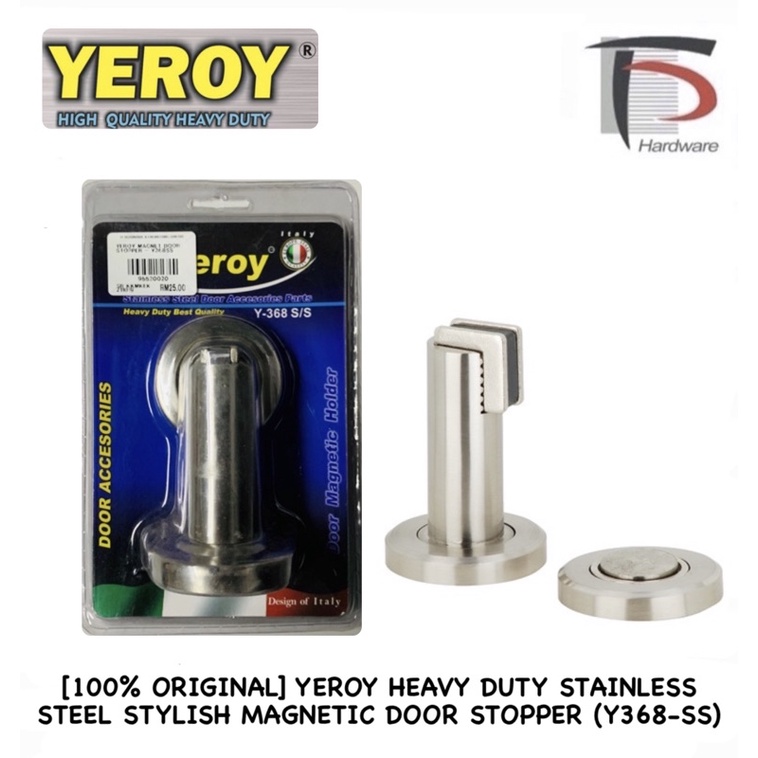 [100% ORIGINAL] YEROY HEAVY DUTY STAINLESS STEEL STYLISH MAGNETIC DOOR STOPPER (Y368-SS ...