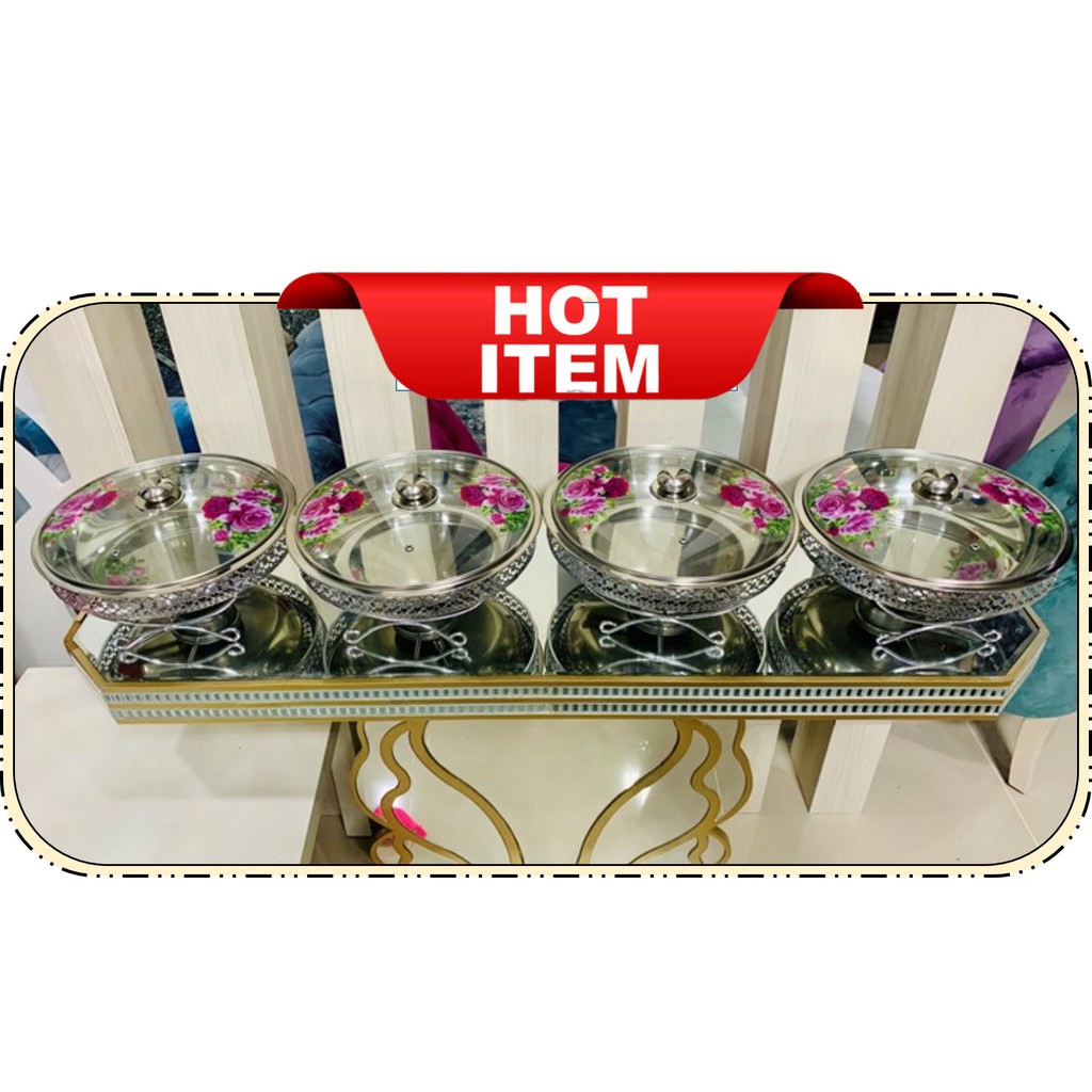 🔥SET BUFFET BULAT STAINLESS STEEL VANTAGE 4PCS🔥 | Shopee Malaysia
