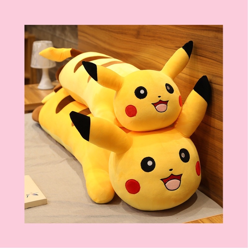 💥 Pikachu Long Plush Toy Dolls Anak Patung Pikachu Comel 萌萌皮卡丘公仔娃娃抱枕 ...