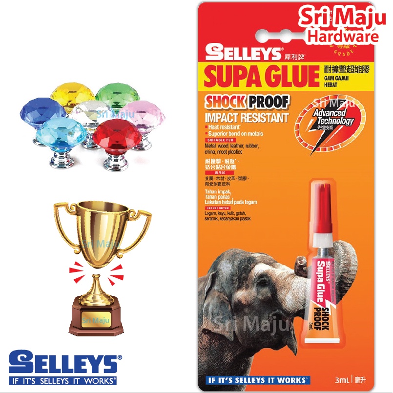 MAJU Selleys Supa Glue Shock Proof 3ml Quality Impact Resistant Super ...