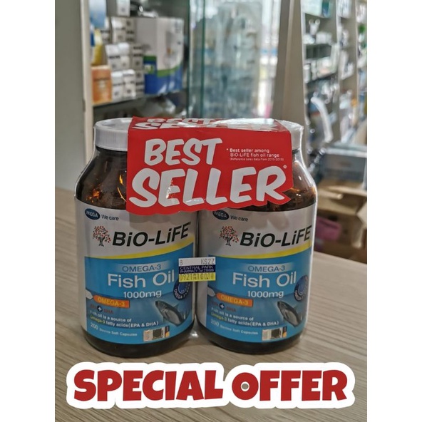 Bio-Life Omega Fish Oil 1000mg 200+200 (Exp:07/09/25) | Shopee Malaysia