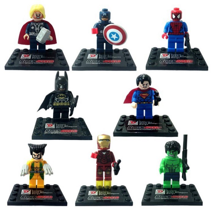 Dargo Set of 8 LEGO Compatible SuperHeroes Minifigures Ironman,Batman ...