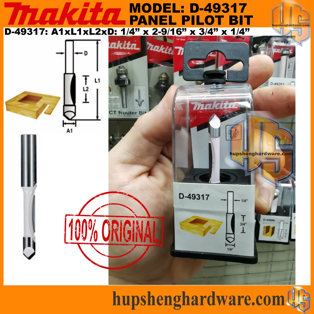 Makita Router Bit Panel Pilot Bit for Wood D49317 | Shopee Malaysia