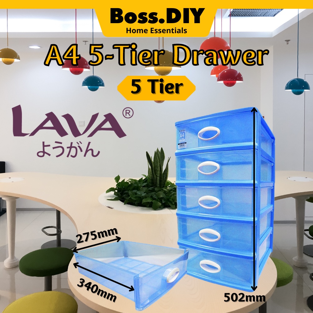 LAVA A4 Drawer 5 Tier Document Drawer Desk Drawer DW5925 | Shopee Malaysia