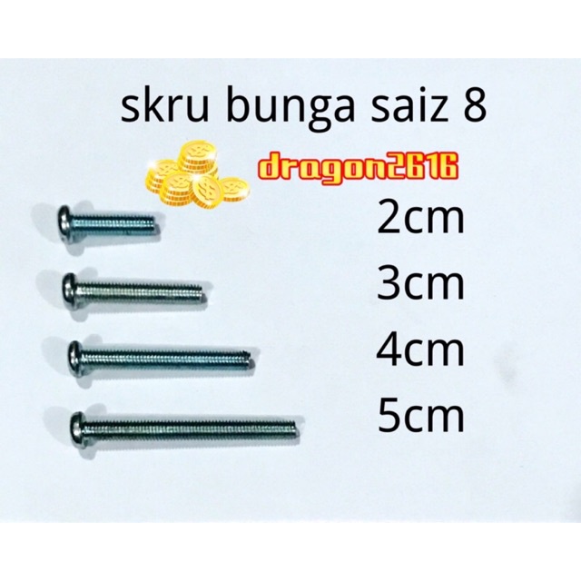 🔥skru bunga saiz 8 panjang 2cm 3cm 4cm 5cm | Shopee Malaysia