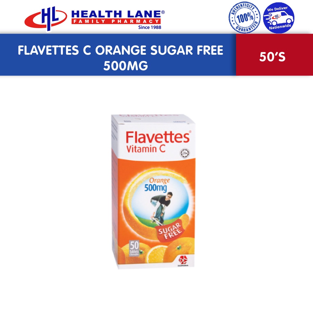 Flavettes C Orange Sugar Free 500mg (50's) | Shopee Malaysia