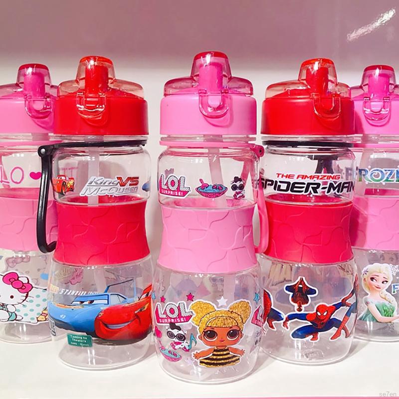 Se7en Baby Kids Children Cartoon School Drinking Water Bottle Straw Sippy Cup With Strap ...