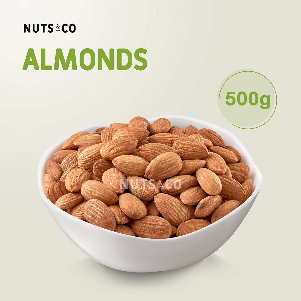 Nuts & Co Raw Almond 500g/1kg Kacang Badam 生杏仁 Halal Ready to Eat Snack | Shopee Malaysia