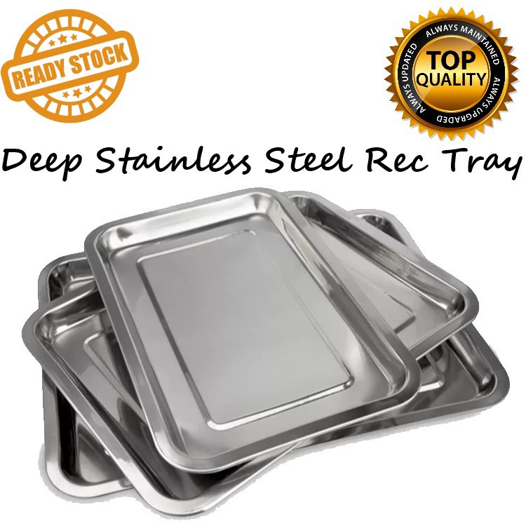 Stainless Steels Rectangle Tray / Dulang Talam / BBQ Serving Tray ...