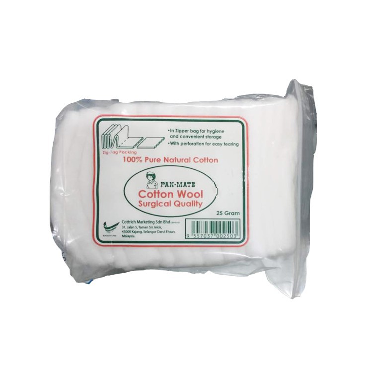 Pan-Mate Zig Zag Cotton Wool Surgical Quality (25g) | Shopee Malaysia