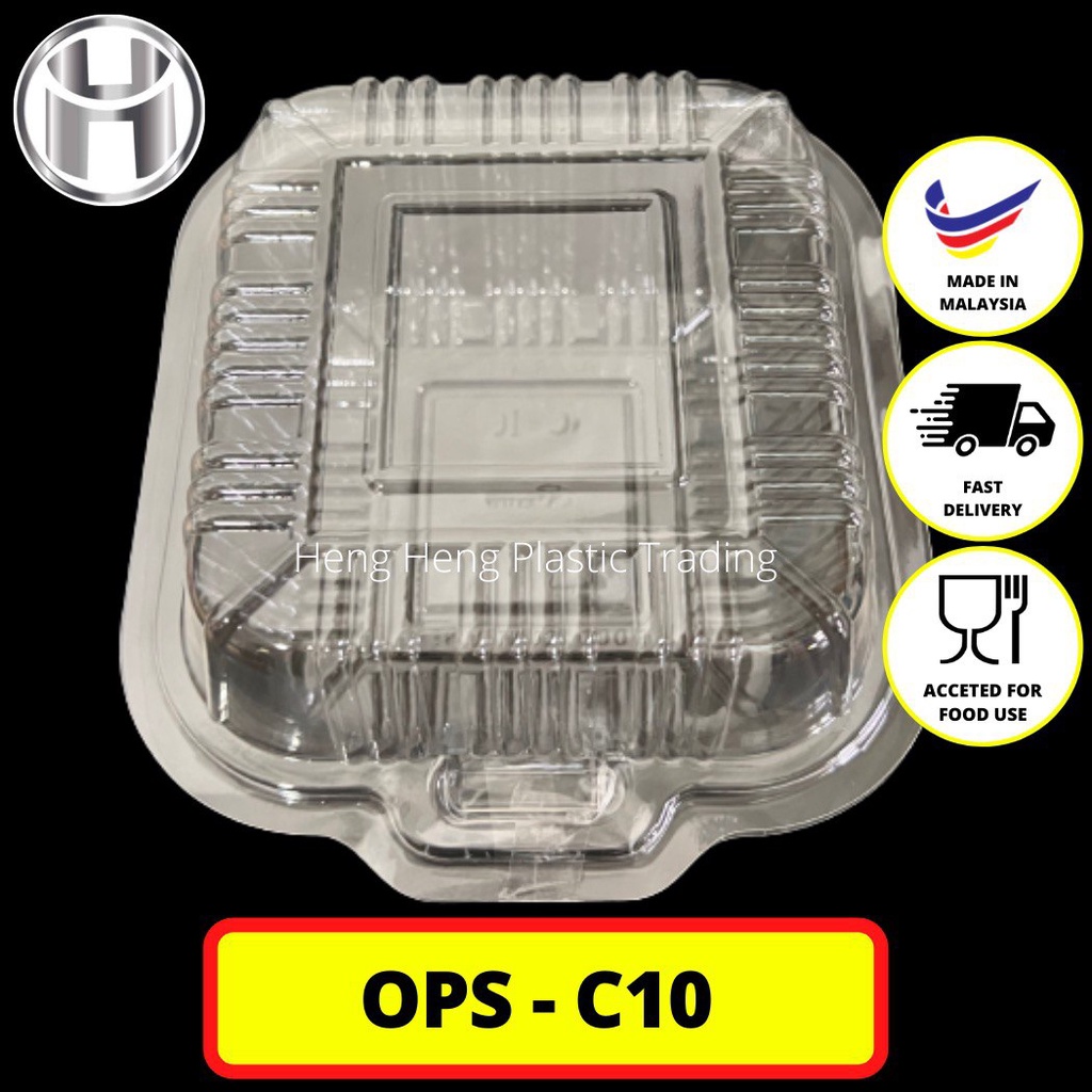BENXON OPS-C10/BURGER CLEAR/TRANSPARENT BOX/TRAY WITH LOCK/DISPOSABLE ...