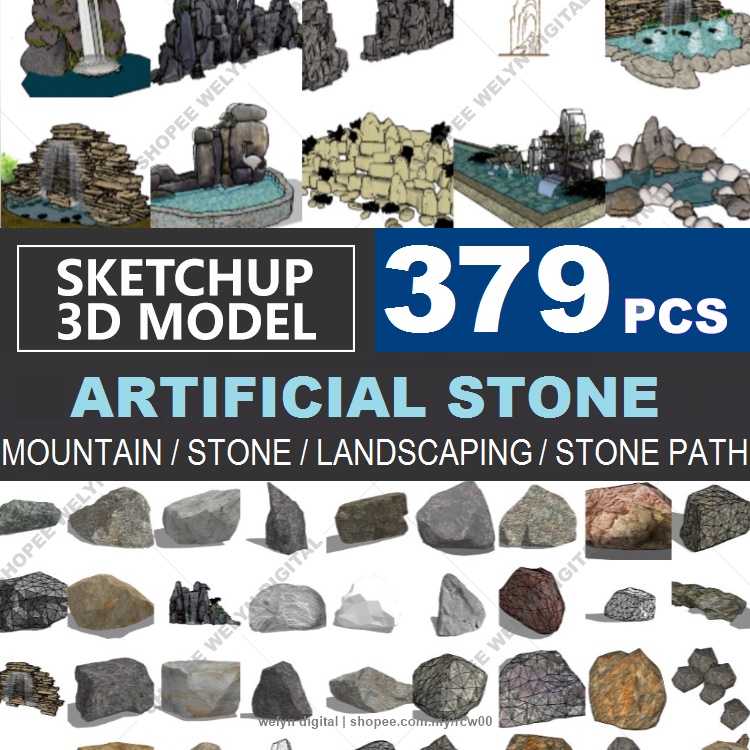 SketchUp | 3D Model Atificial Stone 343 for home interior design ...