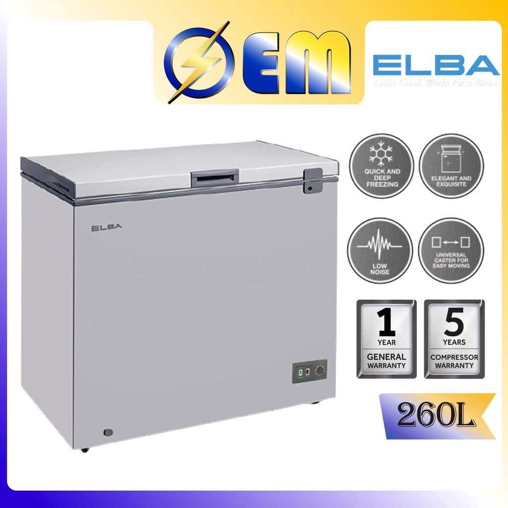 130L/190L/260L ELBA Artico Quick Freezing Chest Freezer Peti Sejuk Beku ...