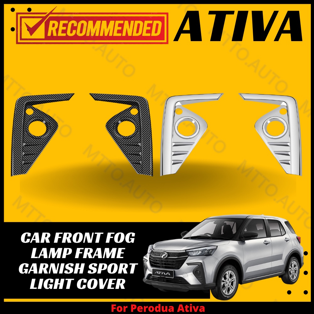 MTTO Perodua Ativa Exterior Car Front Fog Lamp Frame Garnish Sport ...
